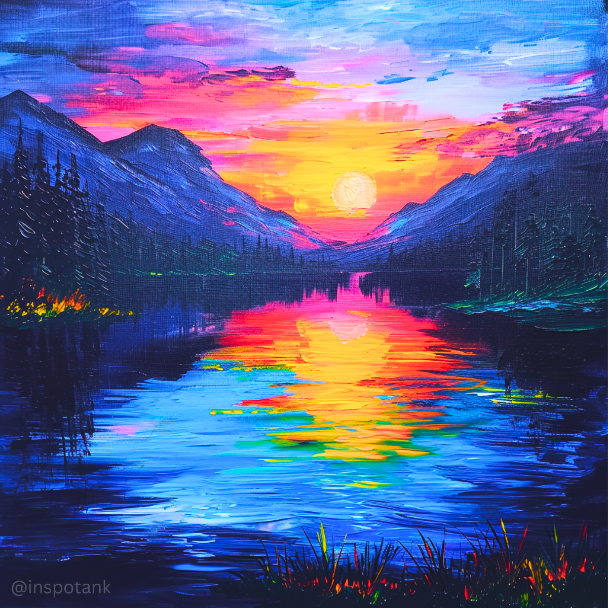 50+ Acrylic Sunset Painting Inspiration Ideas & Tutorials [Art ...