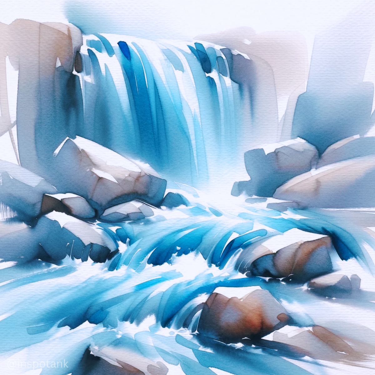 50+ Watercolor Waterfall Painting Inspiration Ideas Tips & Tutorials ...