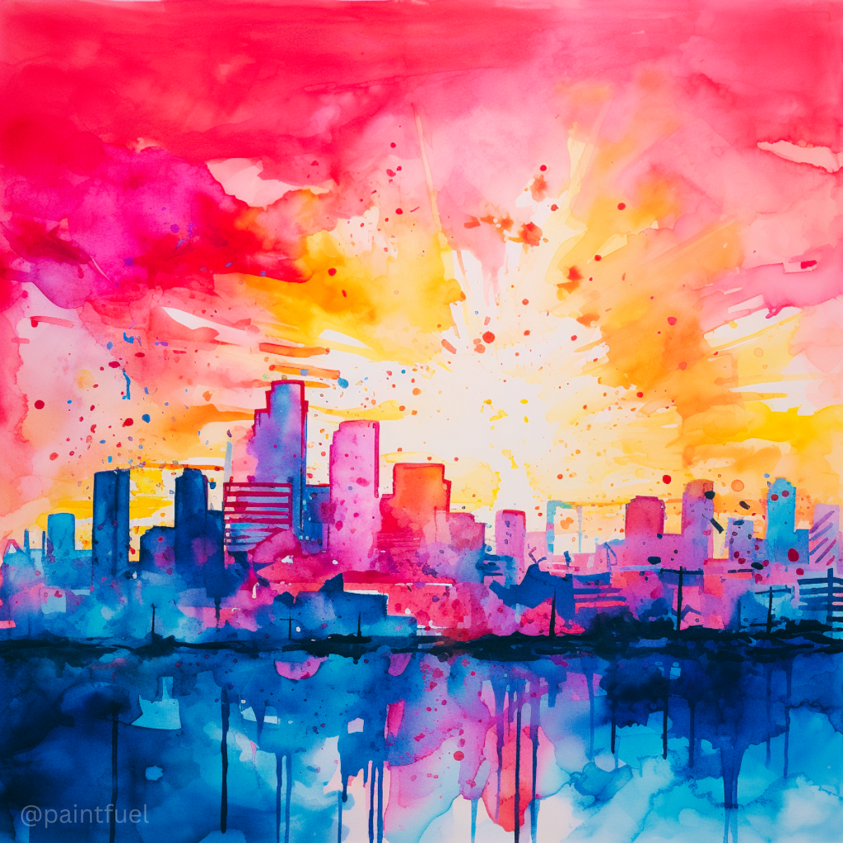 50+ Watercolor Cityscape Painting Inspiration Ideas [Skyline Art Scene ...